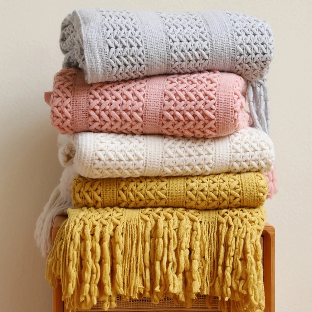 Throw-Blanket-with-Tassels-for-Couch-Soft-Spring-Boho-Farmhouse-Throws ...