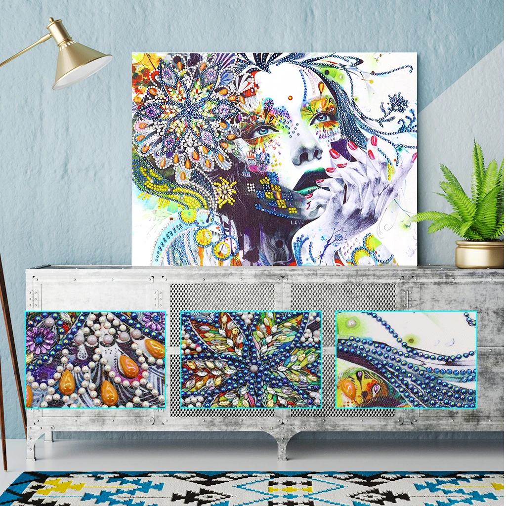 Mulher-bonita-5d-Pintura-Diamante-Kit-forma-especial-parcial-Broca ...