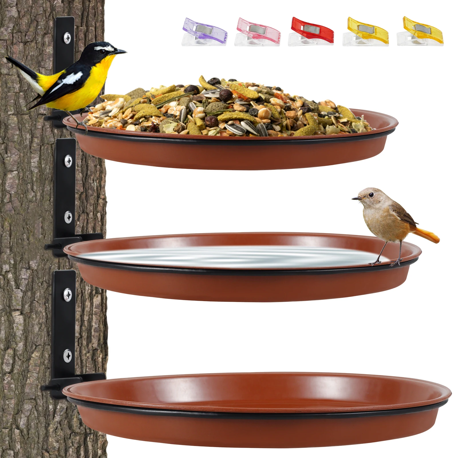 3Pcs-Bird-Trays-Tree-Mounted-Bird-Feeders-Hanging-Bird-Seed-Tray ...