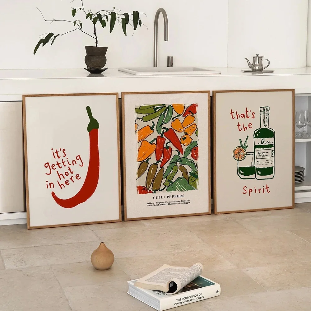 Japanese-Hot-Chilli-Pepper-Wall-Art-Canvas-Painting-Nordic-Posters-And ...