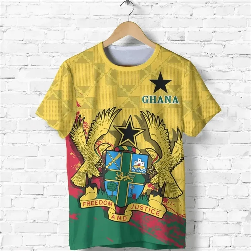 Ghana Flag Map 3D Printed T Shirt For Men Clothes Casual Kids T-Shirt ...