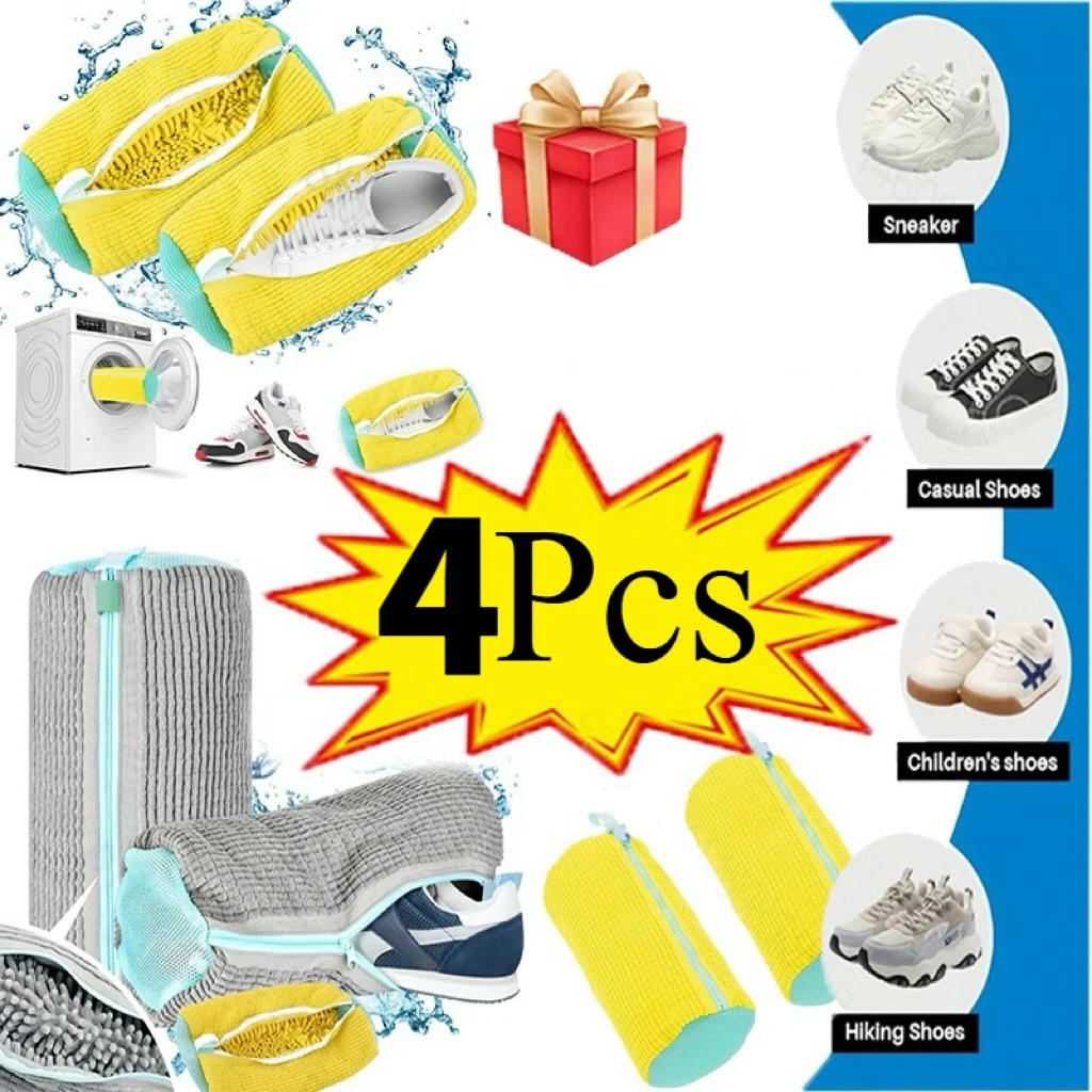 Durable Mesh Shoe Wash Bag with Zipper Rich Fluff Inside Protects ...