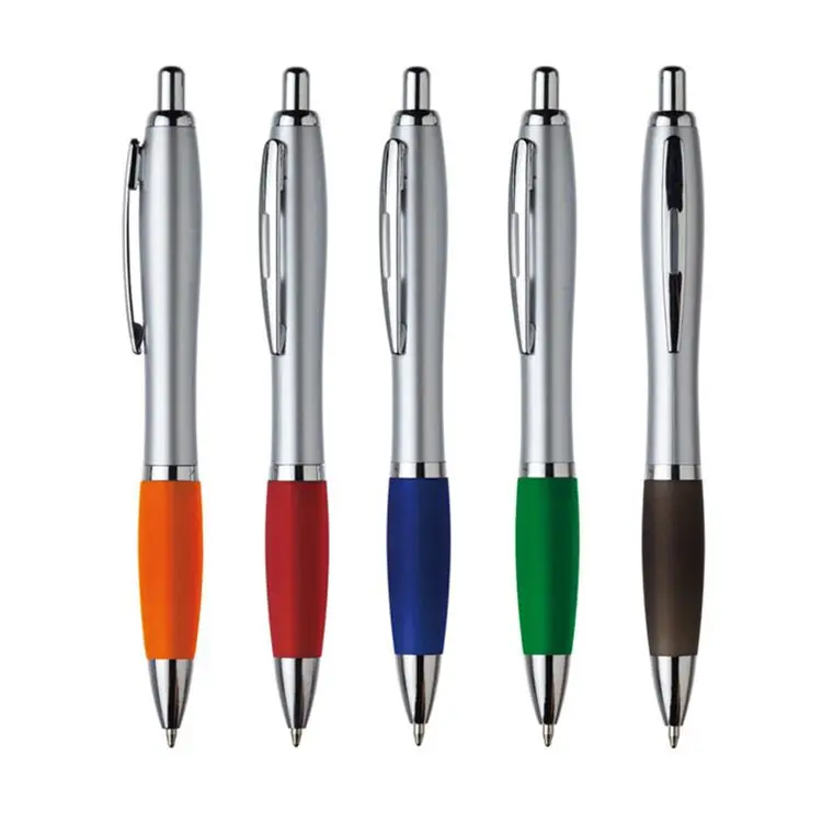 Retractable-Plastic-Gourd-Ball-Pen-Silver-Barrel-Personalized-Ballpoint ...