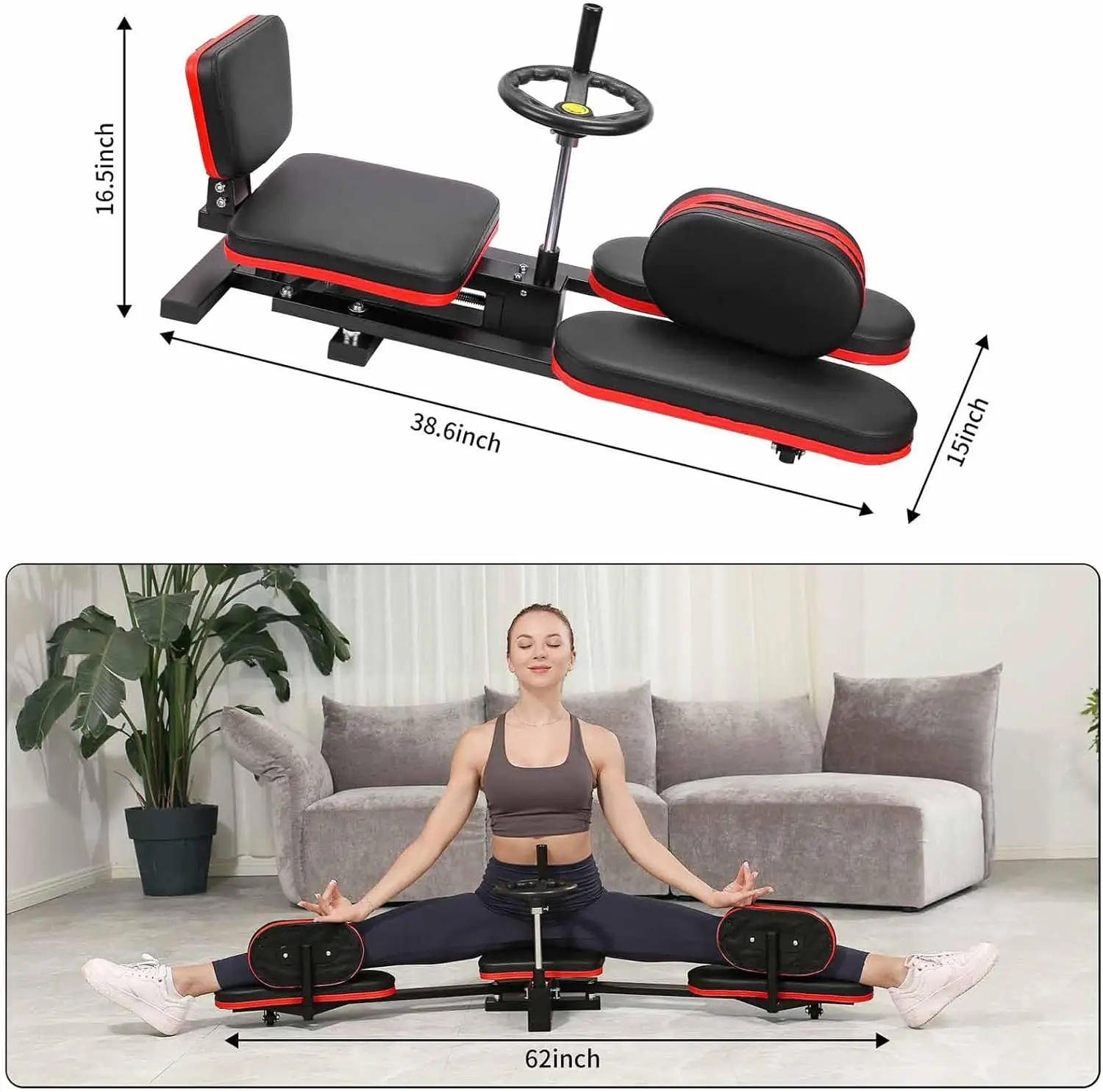 Home Gym Training Equipment Steel Leg Stretching & Split Machine Yoga ...