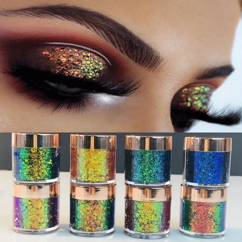 Chameleon Eyeshadow Metallic Powder Sequin Shiny High Gloss Pigment Eyeshadow Palette Eyes ...