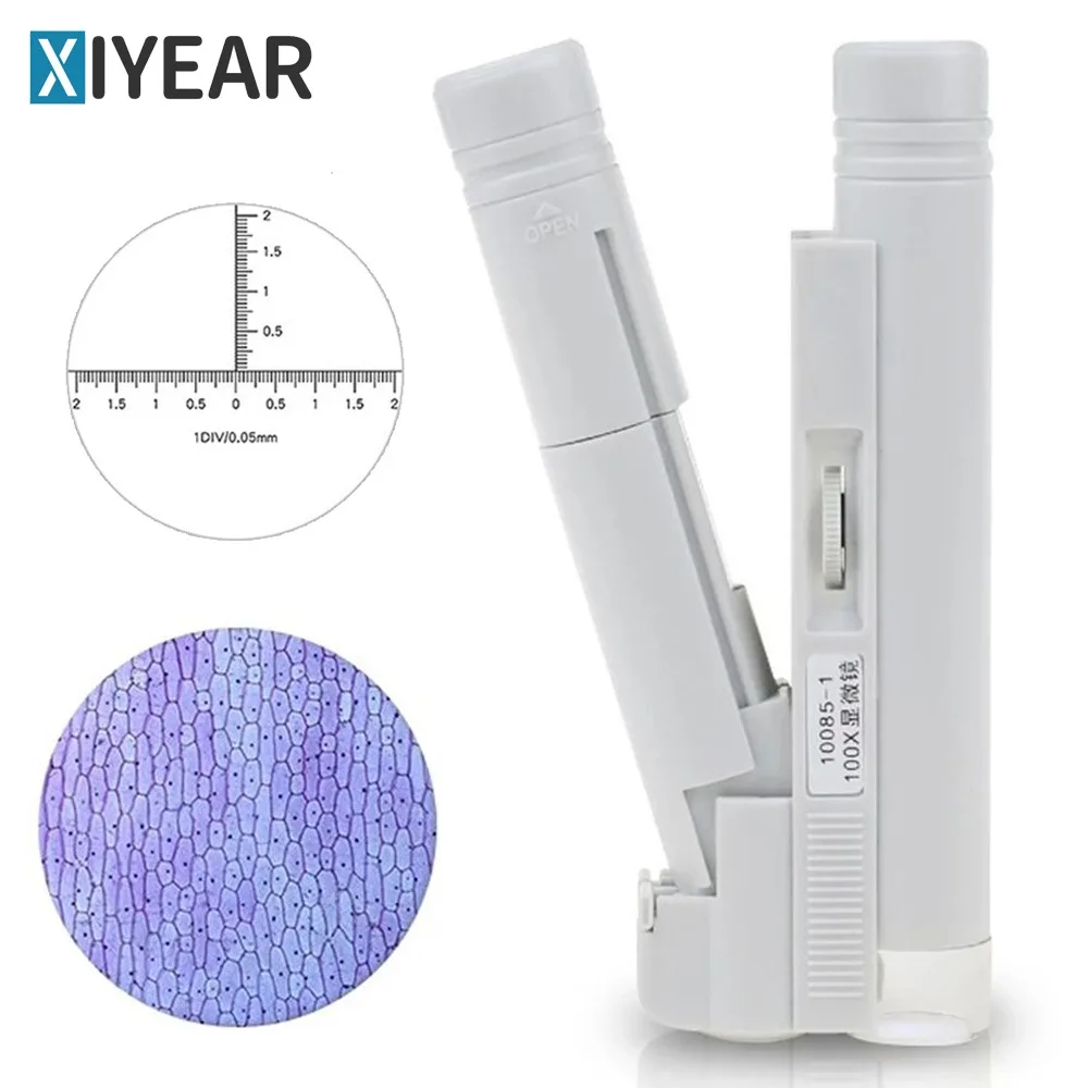 Graduated-Microscope-40x-LED-Binocular-Microscope-Handheld-Antique ...