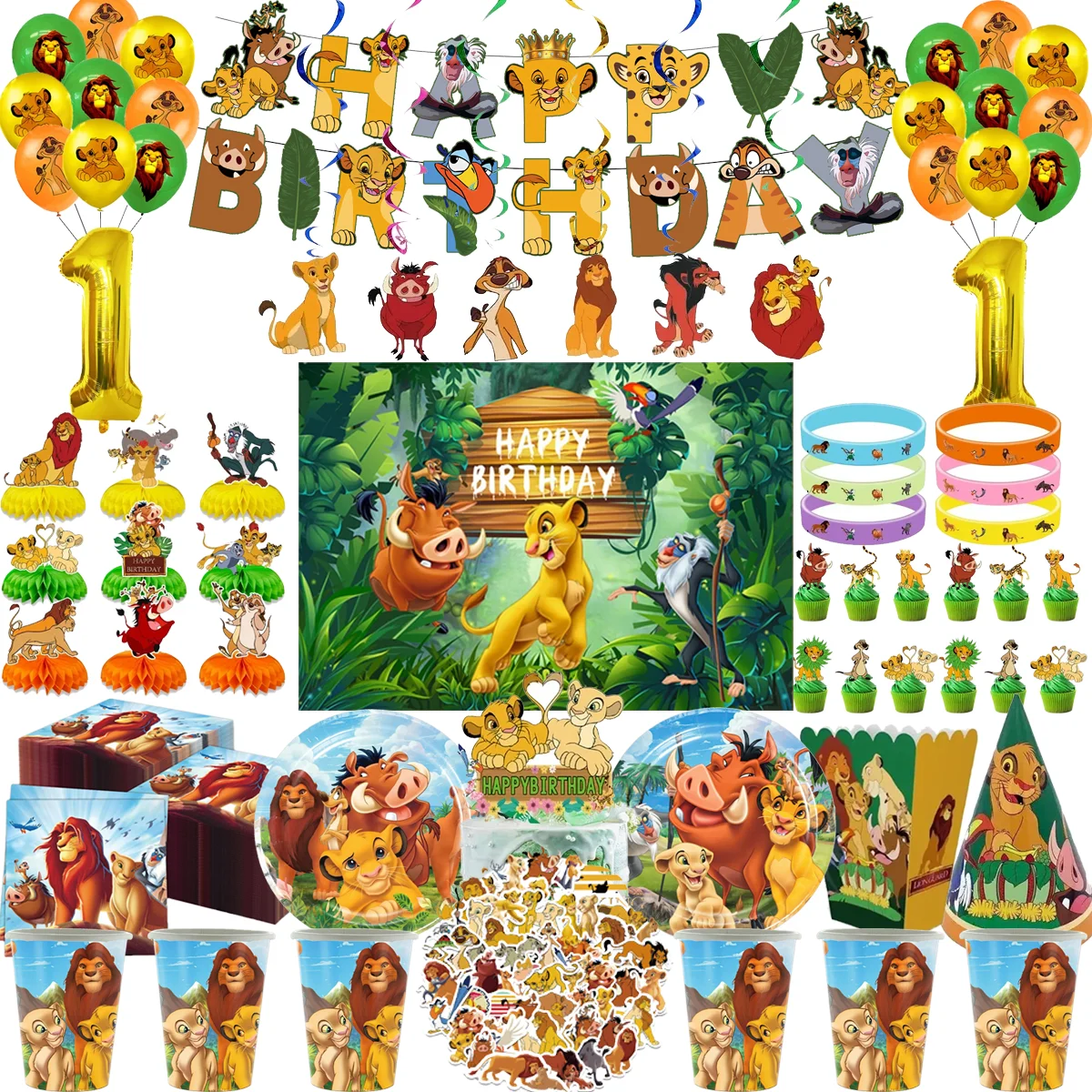 Decoraciones-de-fiesta-de-Disney-El-Rey-Le-n-Simba-globos-Pancarta ...