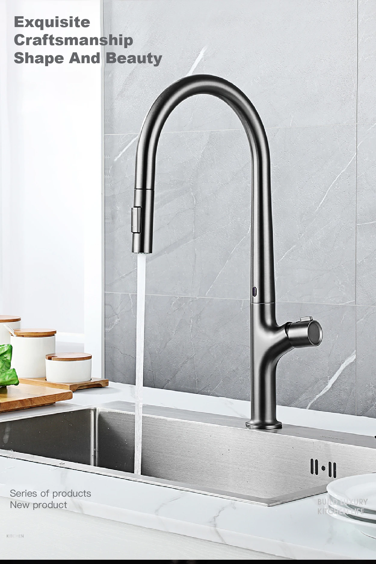 Premium touchless brass kitchen faucet - FaucetBazaar 1