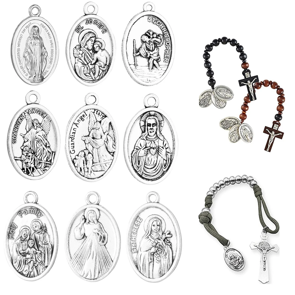 5Pcs/Lot St.Christopher Joseph Guardian Angel Calcutta Pio Charms ...