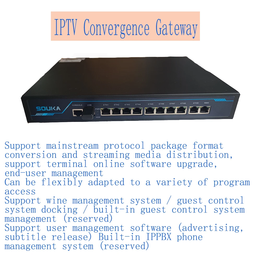 IPTV Convergence Server TV System Front end Equipment,HTTP, UDP, RTP and RTSP in→HTTP, UDP, HLS ...