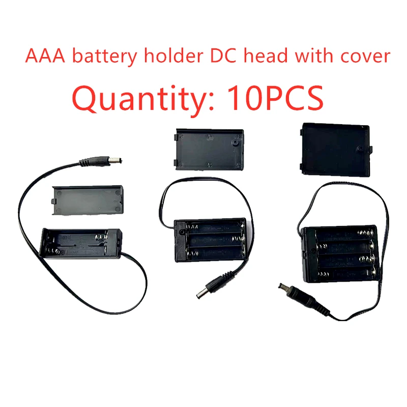 10PCS-AAA-series-battery-box-tape-line-with-ON-OFF-switch-DC-head-Cover ...