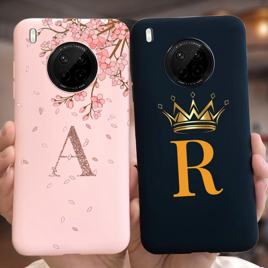 For-Huawei-Nova-Y9A-Case-FRL-22-FRL-23-Cute-Crown-Letters-Cover-Soft ...