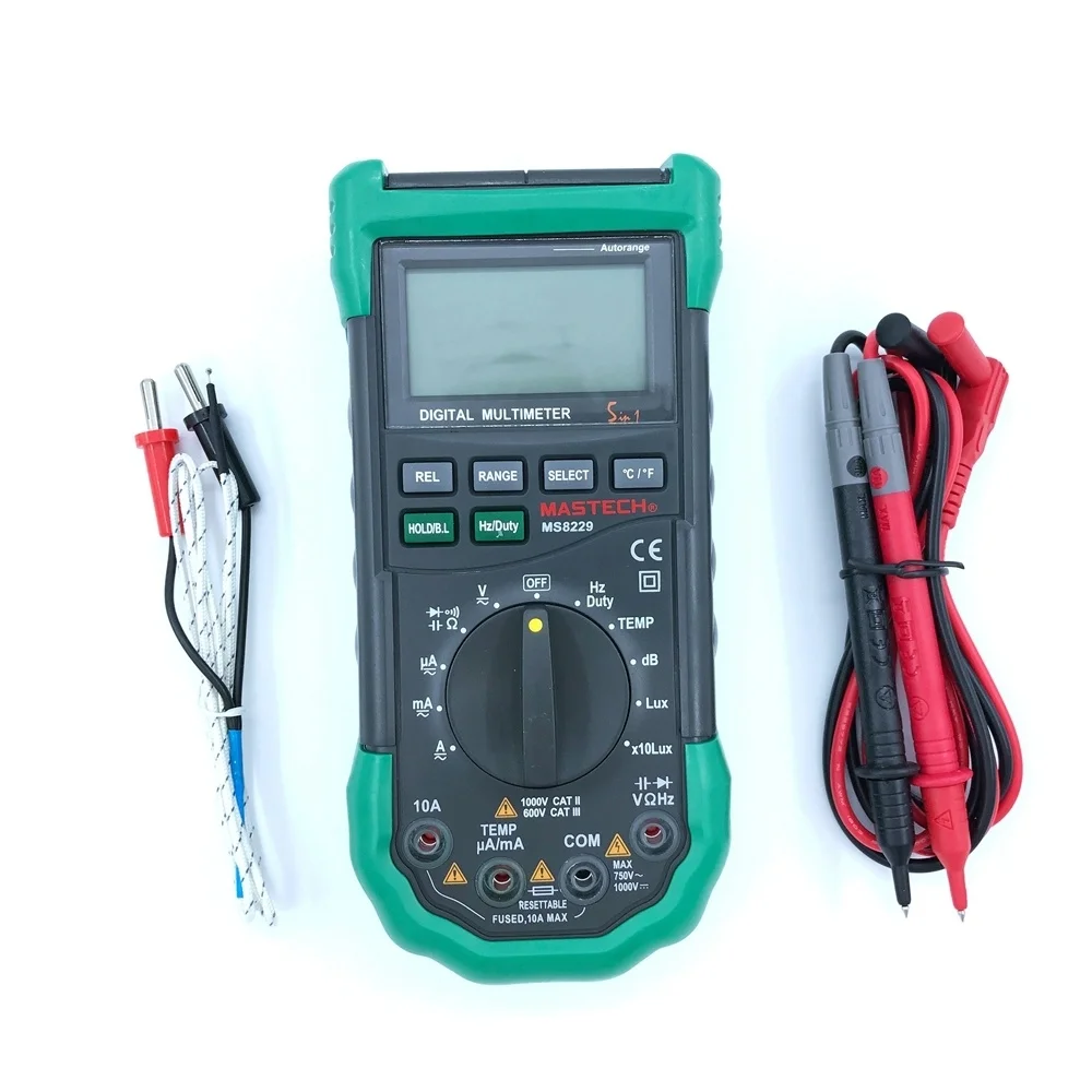 Mastech MS8229 Auto Range 5 In 1 Multi-functional Digital Multimeter AC ...