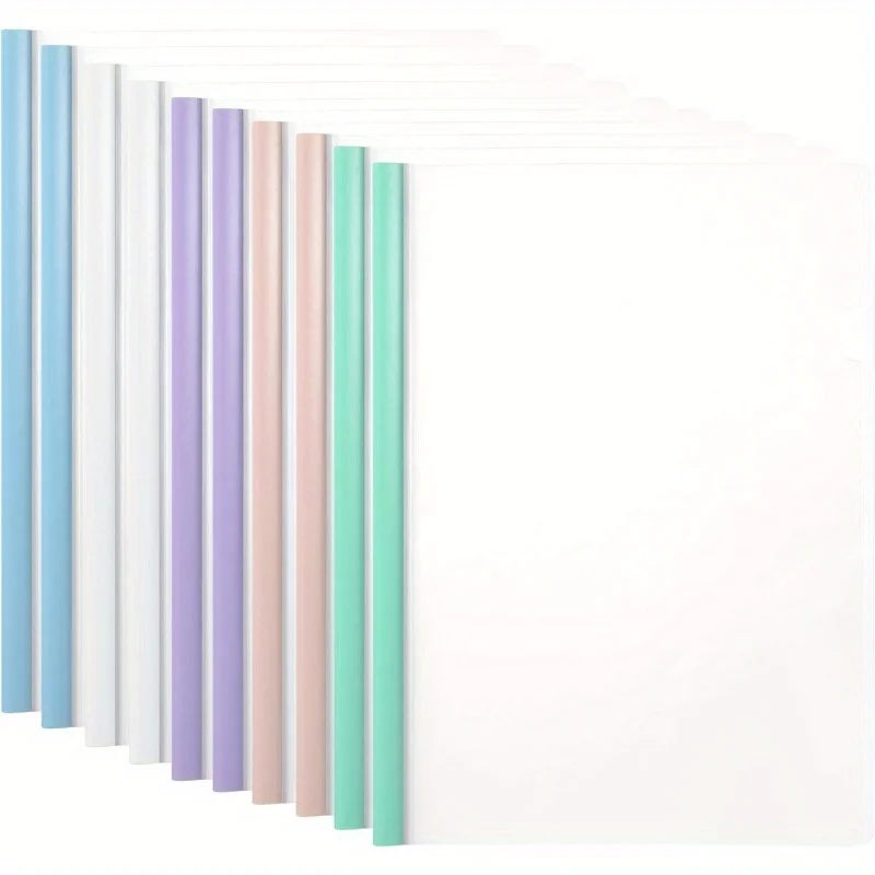 10pcs A4 Size Clear Report Covers with Sliding Bars - PVC Presentation ...