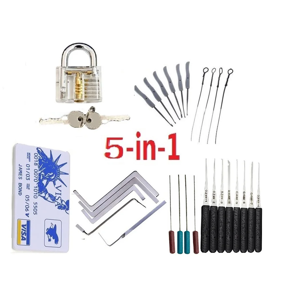 Transparent-Visible-Pick-Cutaway-Practice-View-Mini-Padlock-Lock-PICK ...
