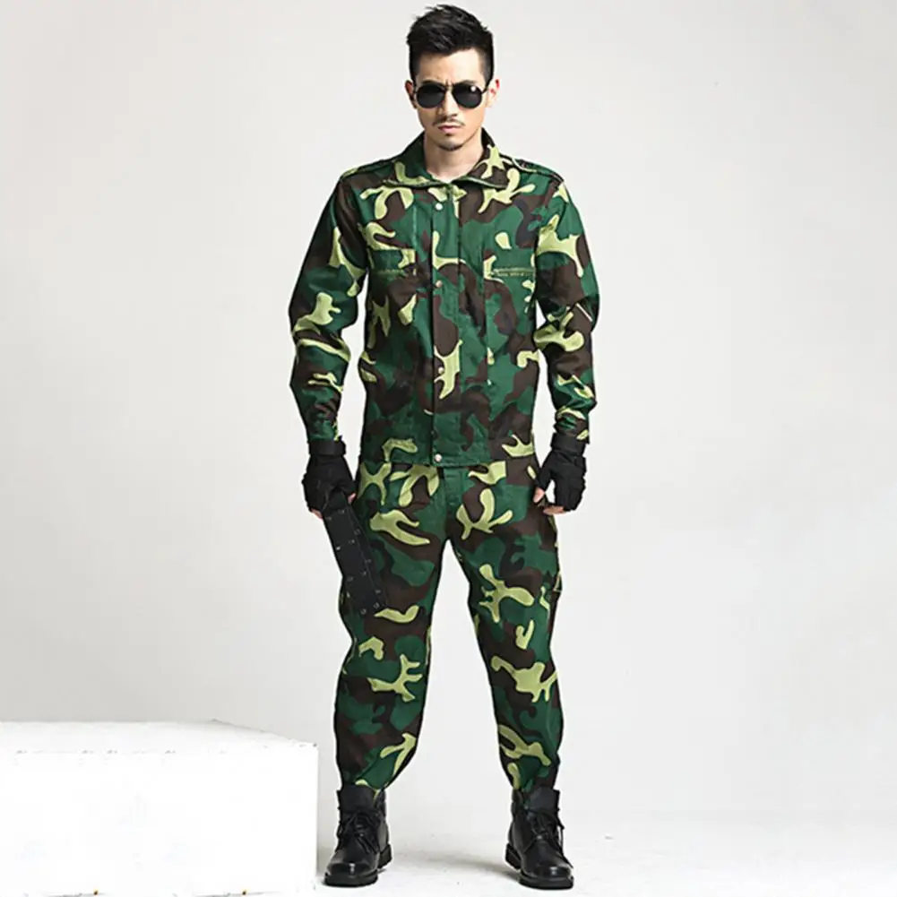Camouflage-Print-Men-Overalls-Suit-Multi-Pockets-Zipper-Placket-Cargo ...