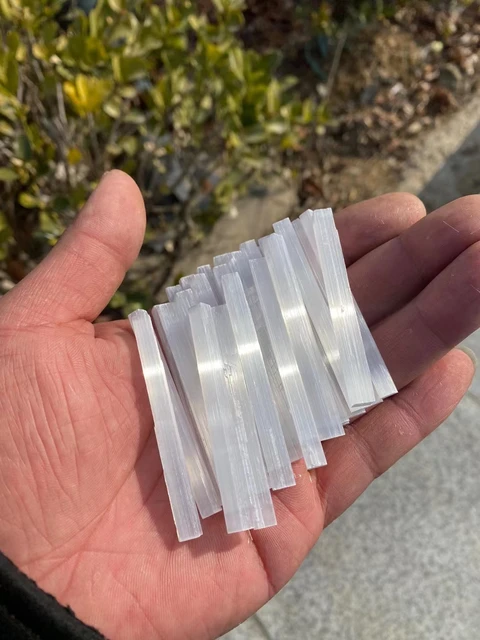 Natural Healing White Selenite Stick Chips Reiki Energy White Quartz ...