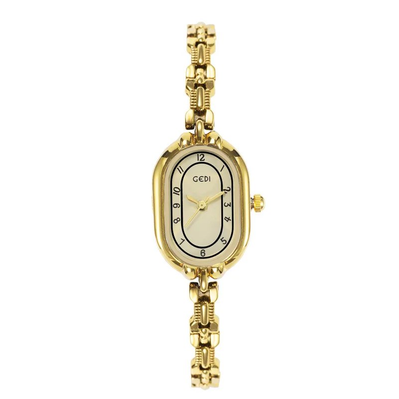 Retro-Small-Gold-Watch-Oval-Artistic-Digital-Dial-Pointer-Style-Quartz ...