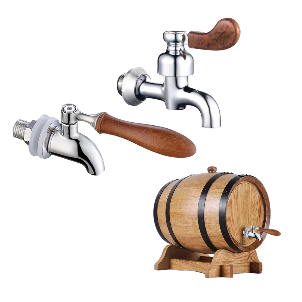 Wood-Handle-Wine-Barrel-Faucet-Spigot-Bar-Wine-Beverage-Juice-Drink ...