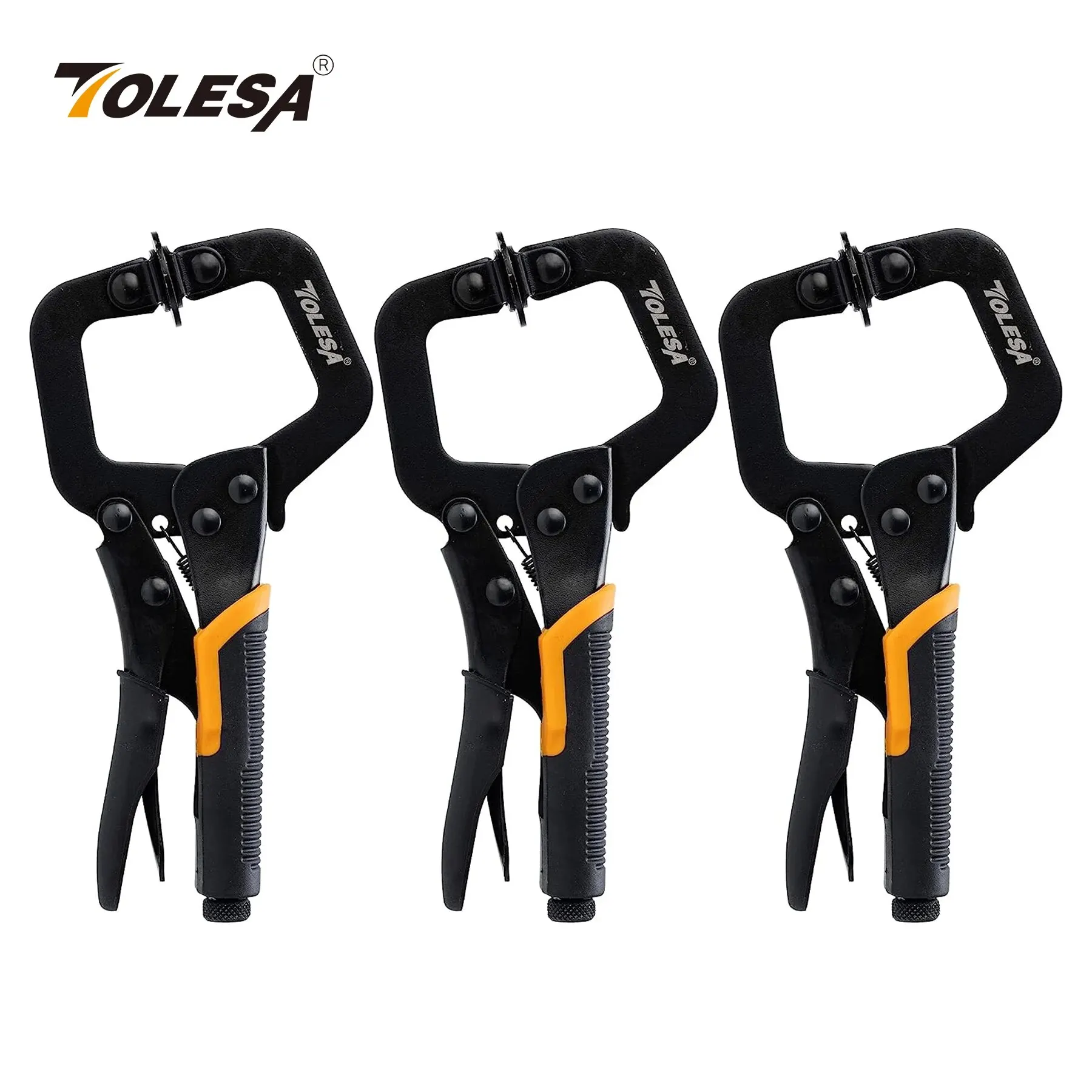 TOLESA-6-C-Clamp-3PCS-Metal-Face-Clamp-Locking-Plier-with-Flat-Swivel ...