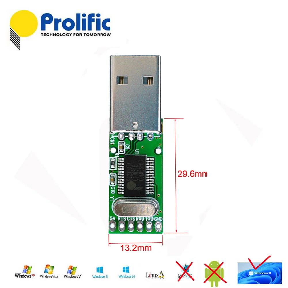 PL2303TA-placa-Convertidora-de-USB-RS232-PCB-adaptador-Serial-USB-Prolific-Kits-de-bricolaje ...