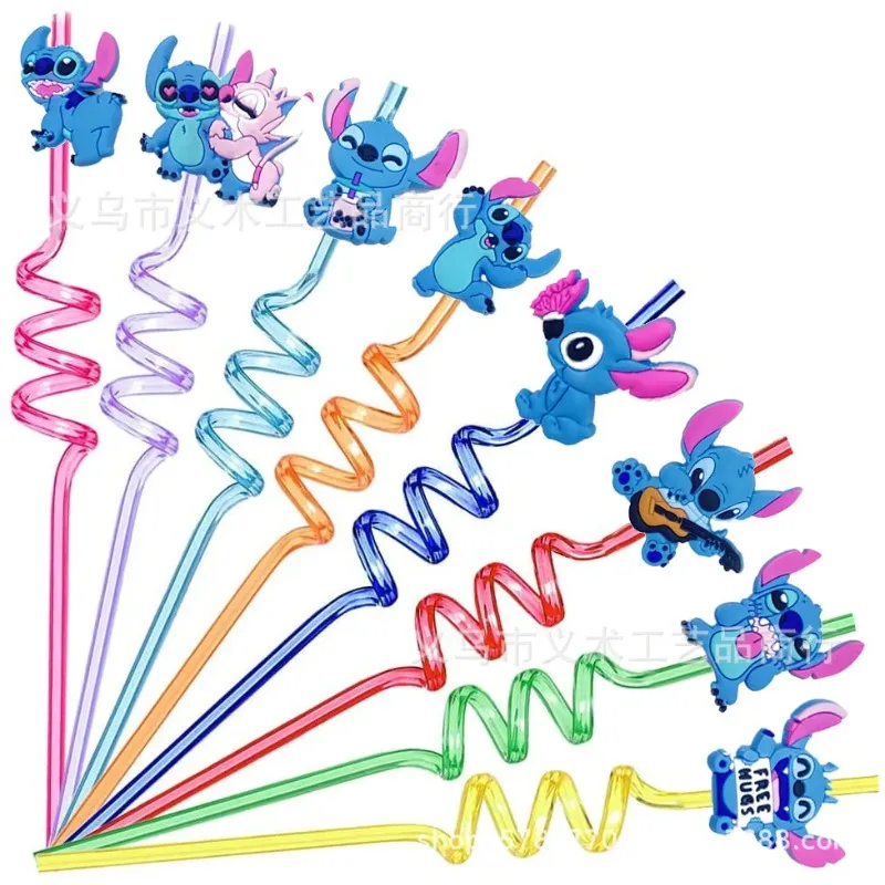 8pcs-set-Disney-Stitch-PVC-Straw-Kids-Cute-Cartoon-Accessories-Birthday ...