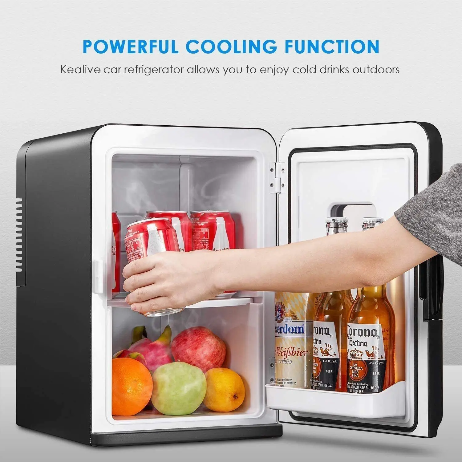 Kealive 15l Fridge Minibar Cool Box Thermo Box Freezer Heat Function Ac ...