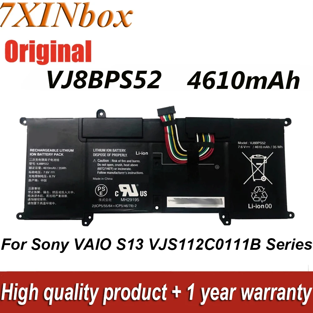 7XINbox VJ8BPS52 7.6V 35Wh 4610mAh Original Laptop Battery For Sony ...