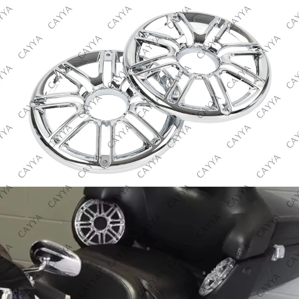 Chrome Rear Speaker Trim Grill Cover For Harley Electra Tri Glide Ultra ...