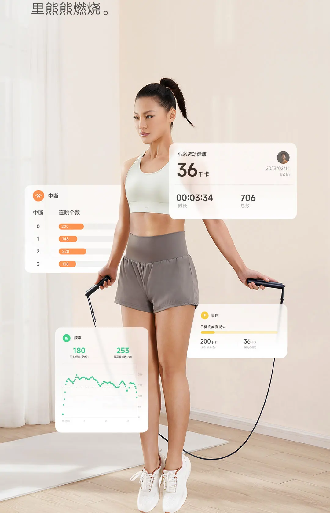 Xiaomi Mijia Smart Skipping Jump Rope Digital Counter App Control ...