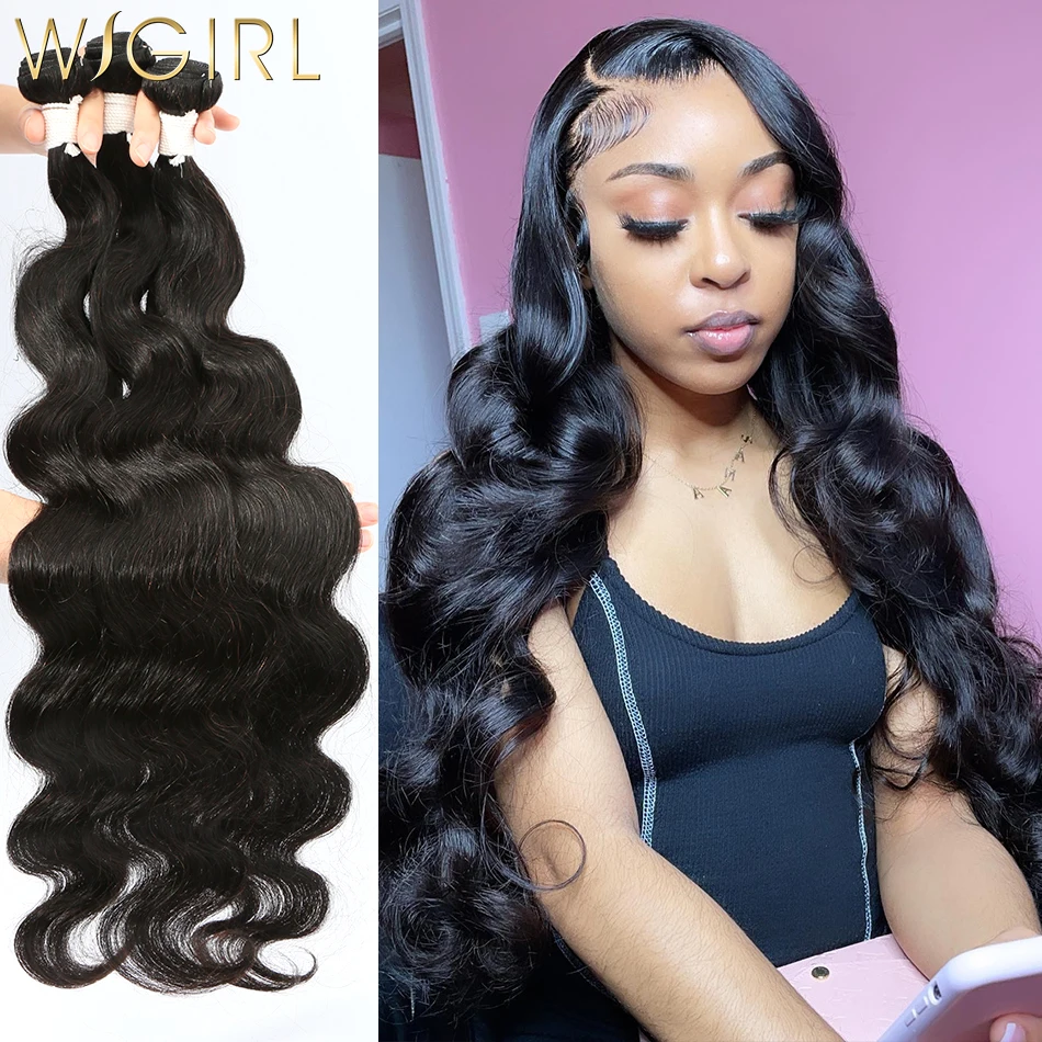 Body Wave 30 32 40 Inch Remy Brazilian Hair Water Wave Weave Human Hair ...