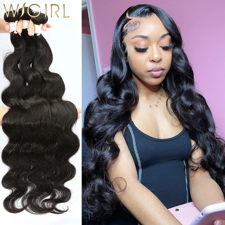 Body Wave 30 32 40 Inch Remy Brazilian Hair Water Wave Weave Human Hair ...