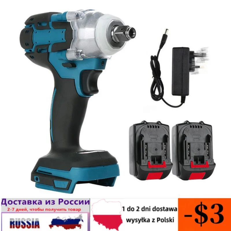Electric Impact Wrench Brushless Cordless Electric Wrench 1/2 inch with ...