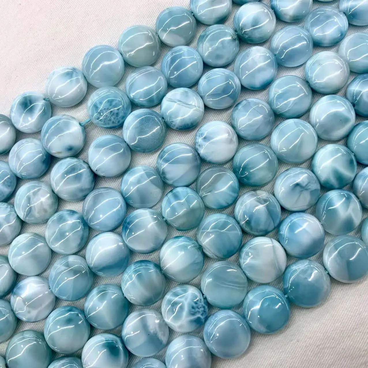 12mm-Coin-Dominica-Larimar-Copper-Pectolite-Stone-Beads-Natural ...