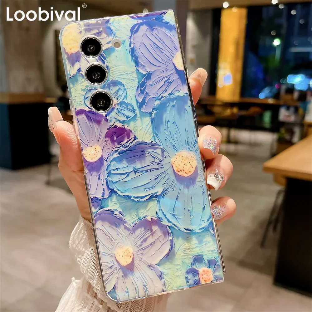 Colorful Smiling Face Flower Oil Painting Case for Samsung Galaxy Z ...