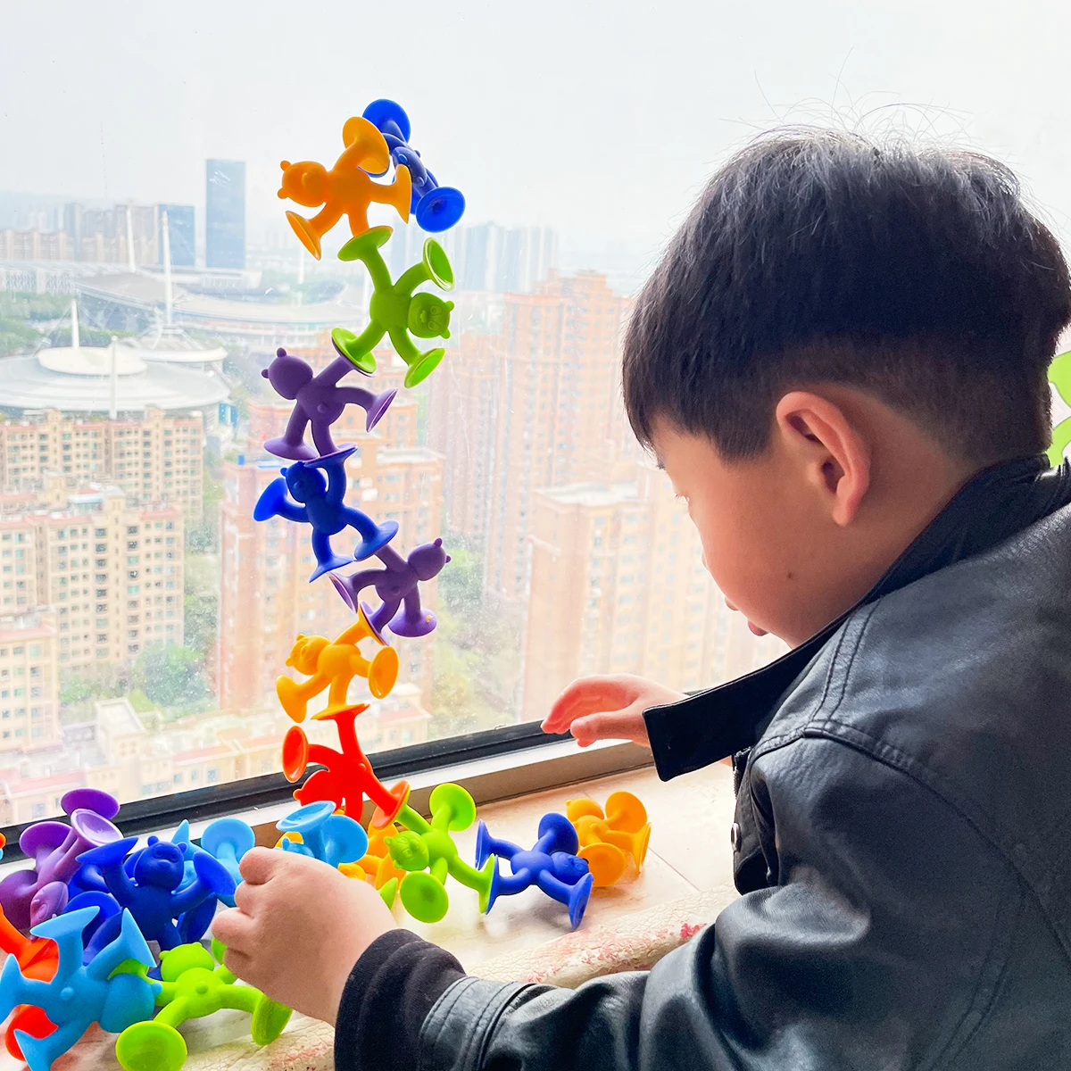 12pcs-Toddler-Sensory-Toys-Smiling-Bear-Suction-Toy-Sorting-Stacking ...