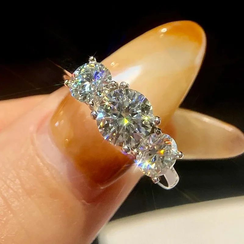 KNB-Real-1carat-D-Color-Shiny-Moissanite-Diamond-Rings-For-Women-Gift-Original-925-Sterling ...