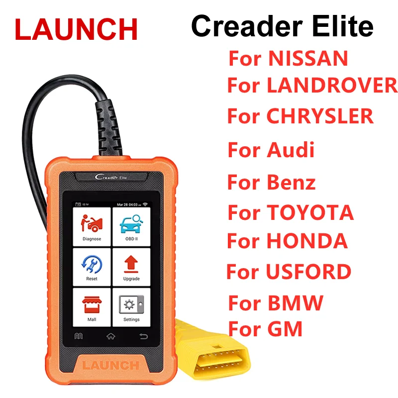 A+ LAUNCH X431 Creader Elite For VAG Professional Full System Diagnostic Tools Online ECU Coding ...