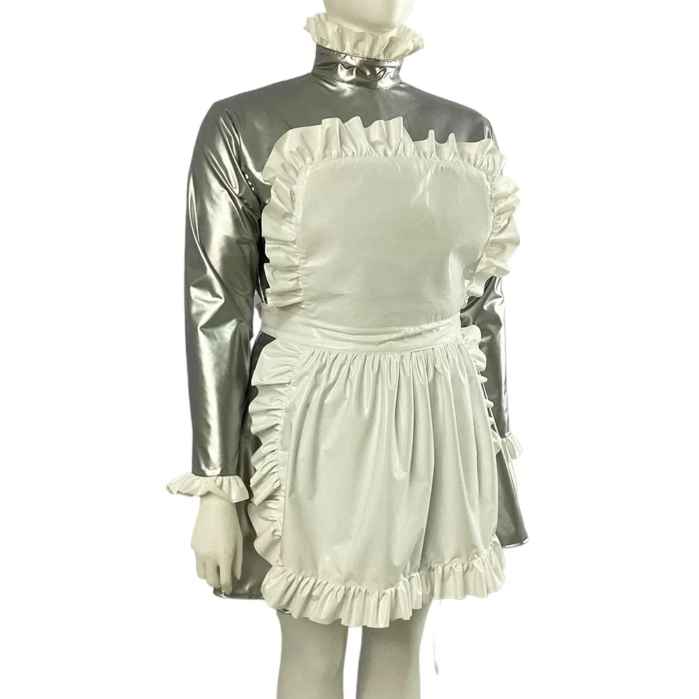 Plus-Size-Lockable-Long-Sleeves-Maid-Dresses-for-Party-Cosplay-Unisex ...