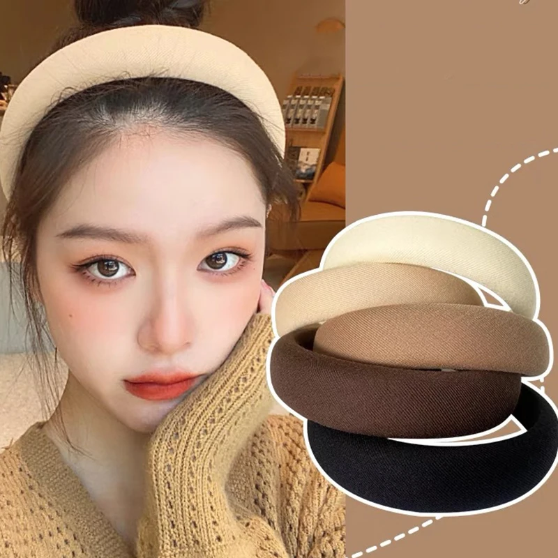 Summer-Women-Thick-Velvet-Head-Hoop-Multi-Colors-Padded-Headbands-Wide ...