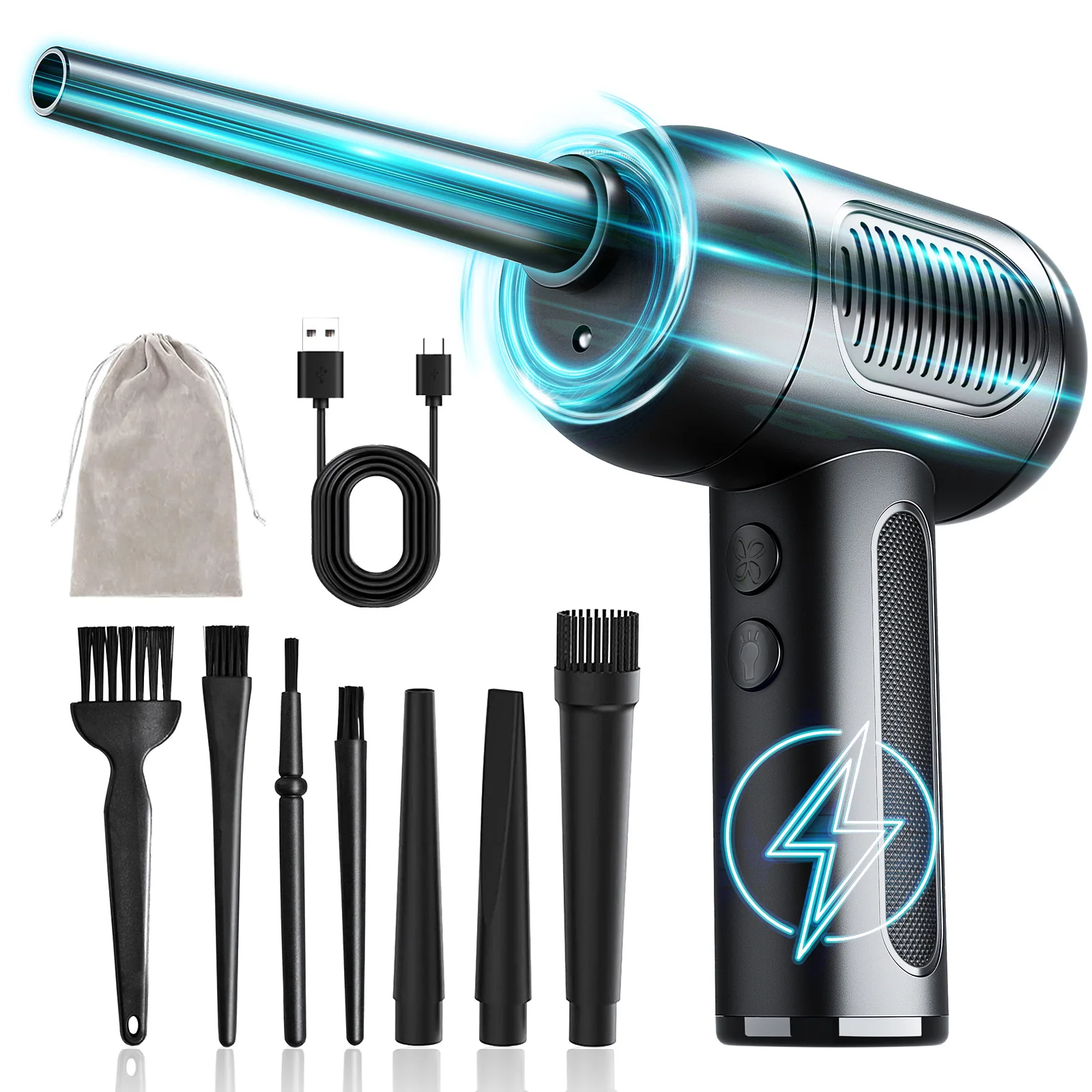 Electric-Portable-Air-Blower-Handheld-Cordless-Computer-Duster-Blower ...