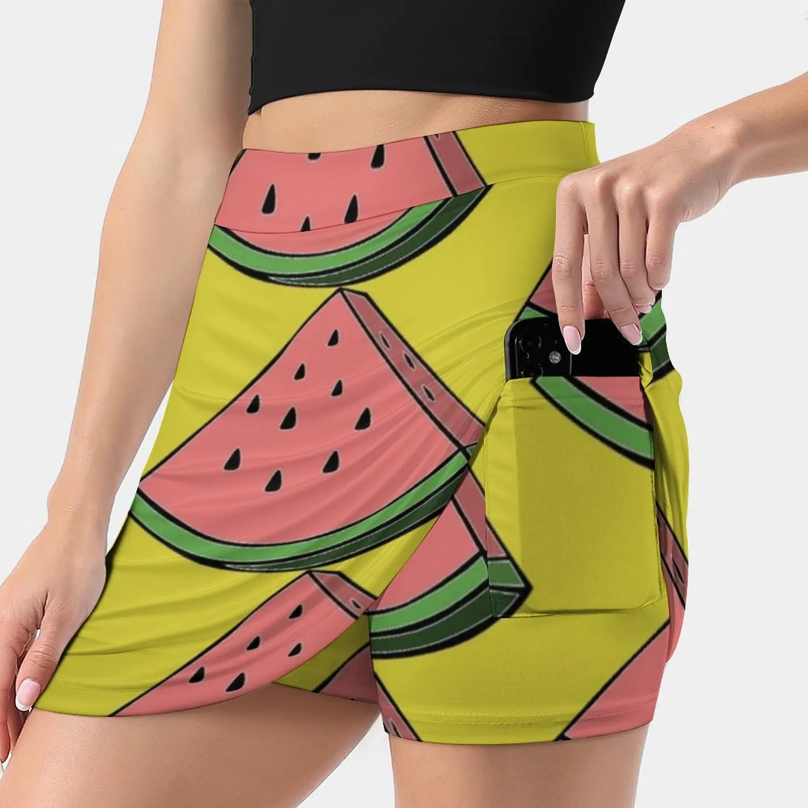 Falda de sandía Pop Art para mujer, falda de tenis con bolsillo oculto ...