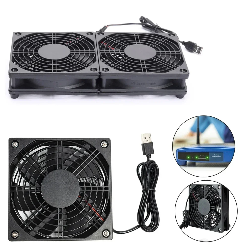 5V USB Router Cooling Fan DIY PC Cooler TV Box Wireless Silent Quiet DC ...