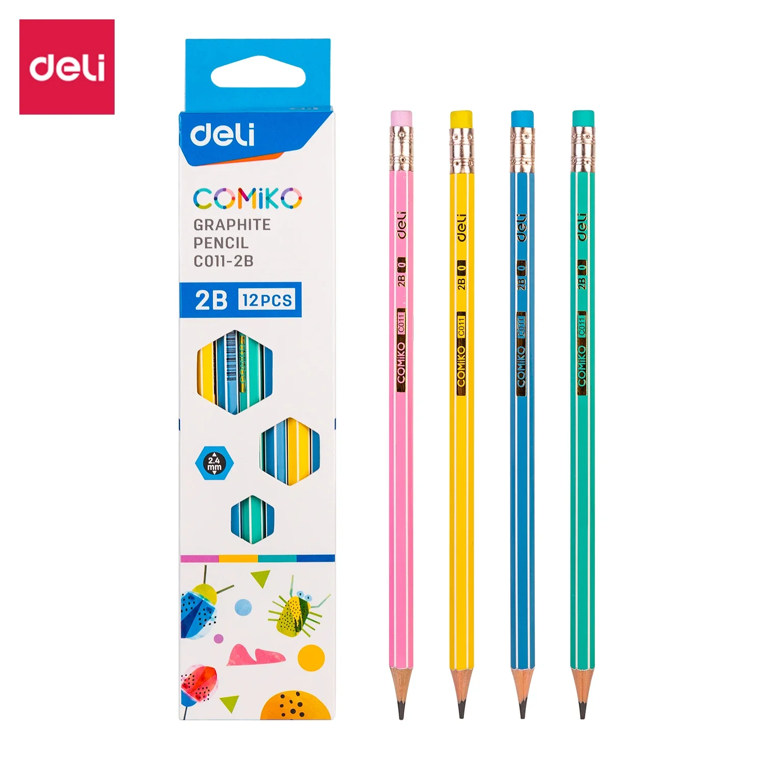 Deli-Graphite-Pencils-for-School-12PCS-BOX-HB-2B-Ordinary-Pencil ...