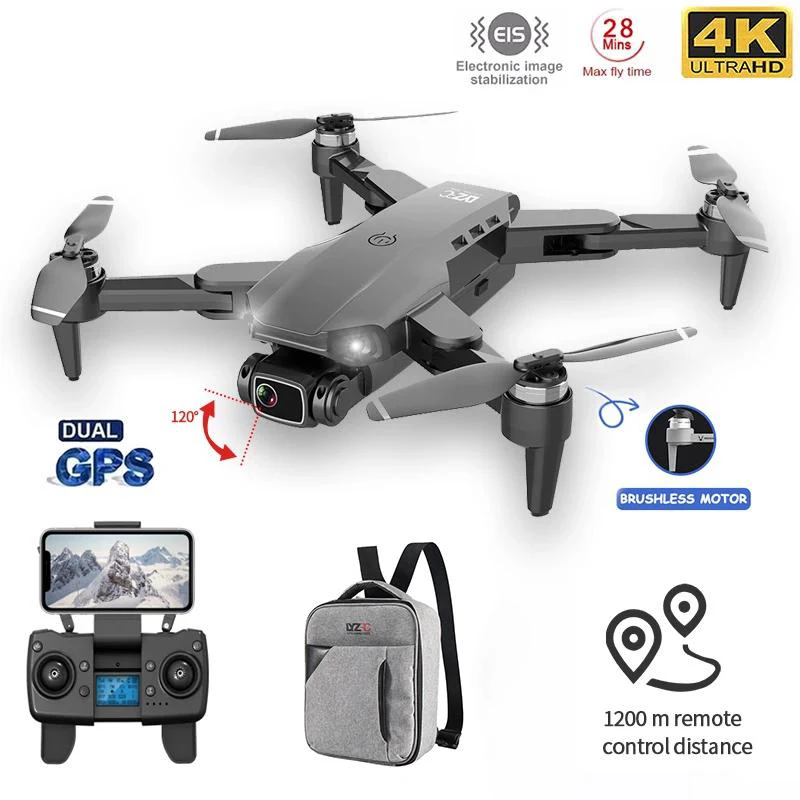 Dron 4K HD con GPS y cámara Dual profesional, cuadricóptero plegable con Motor sin escobillas ...