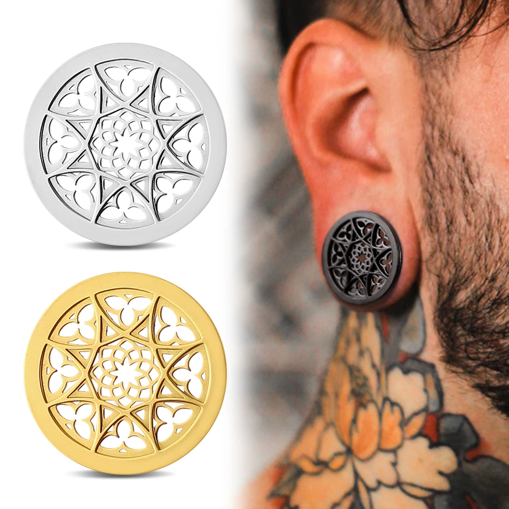 Giga-2PCS-Cool-Ear-Plugs-Expander-Screw-On-Stainless-Steel-Earlobe ...