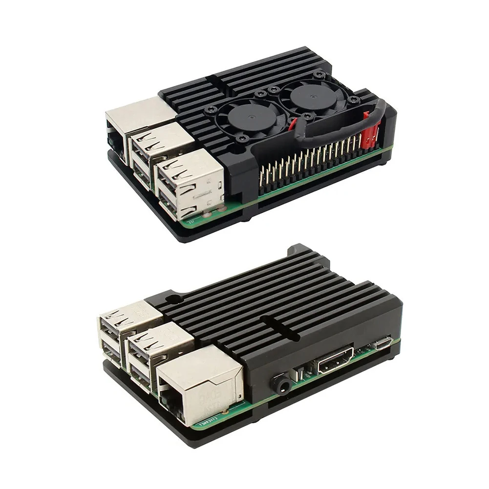 For-Raspberry-Pi-3-Model-B-B-Aluminum-Case-Shell-Enclosure-with-w-Dual ...
