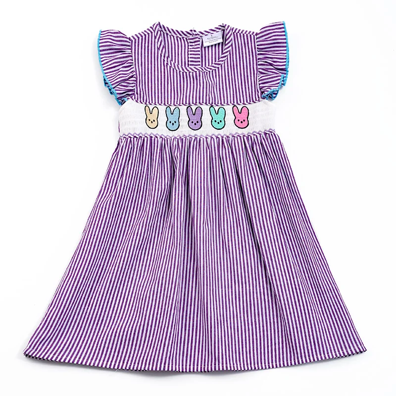 Spring-Summer-Easter-Bunny-Peeps-Embroidery-Stripe-Smocked-Dress ...