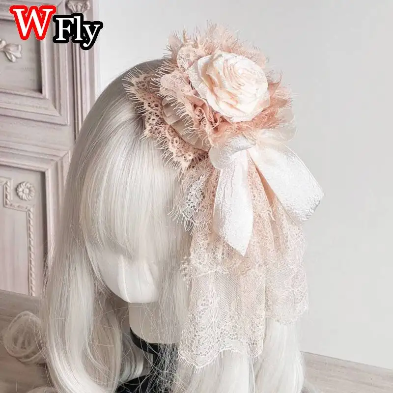 Maiden-Harajuku-Lolita-net-yarn-lace-small-top-hat-Goth-headband-Multi ...