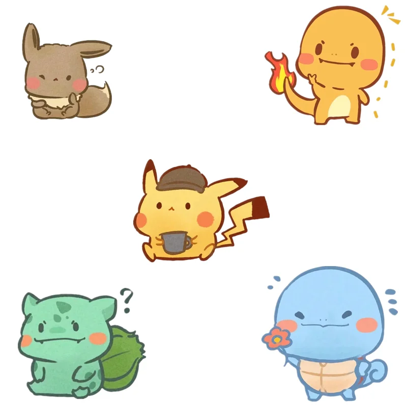 Generic Pokemon Cute Emoji Sticker Pikachu Charmander Bulbasaur ...